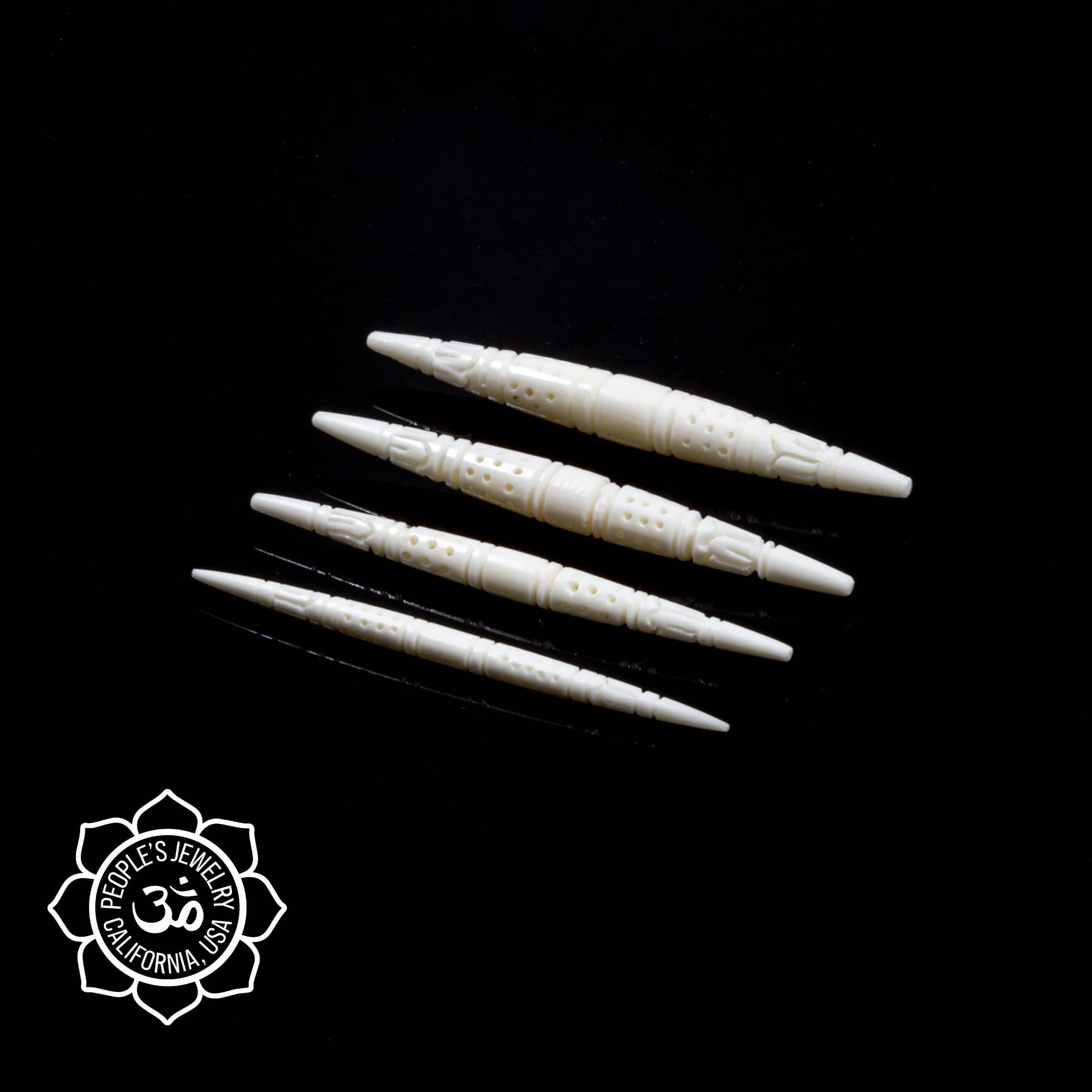 Carved Flower Horn or Bone Spikes by Peoples Jewelry – Laughing Buddha ...