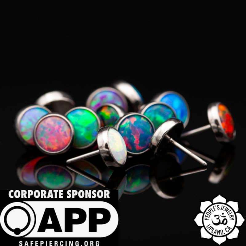 Threadless Opal Cabochon Ends by Peoples Jewelry